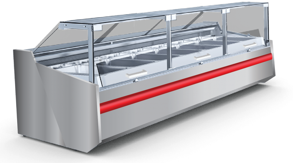 Deluxe Hot Food Showcase with Straight Lift-up Front Glass Panel ...